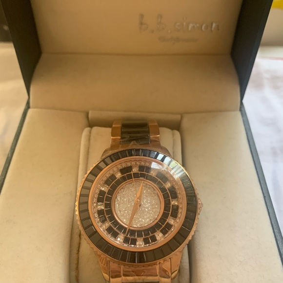 B.B. Simon | Accessories | Bb Simonswarovski Crystals Black And Gold ...